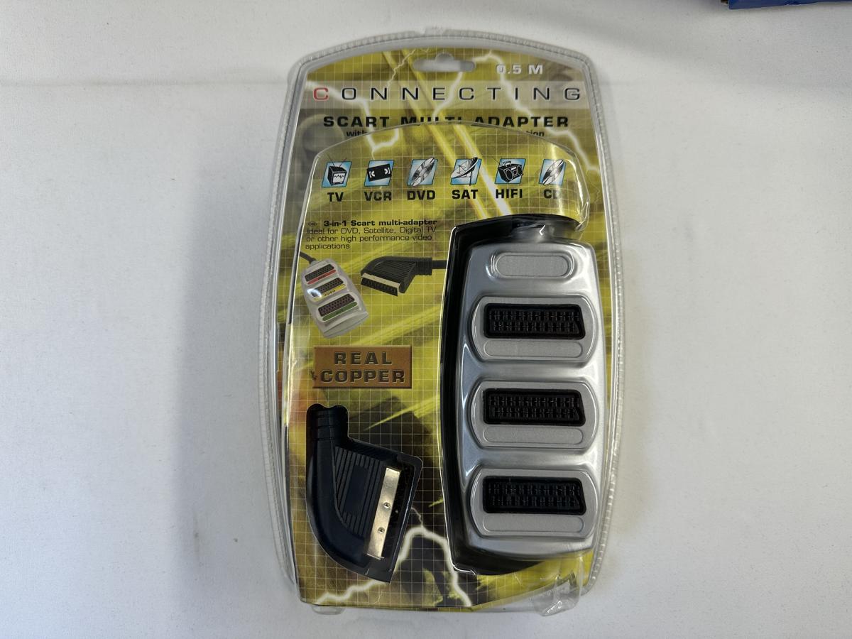 Scart Multi Adapter - 3-in-1 - nieuw in doos - Retro Videogames
