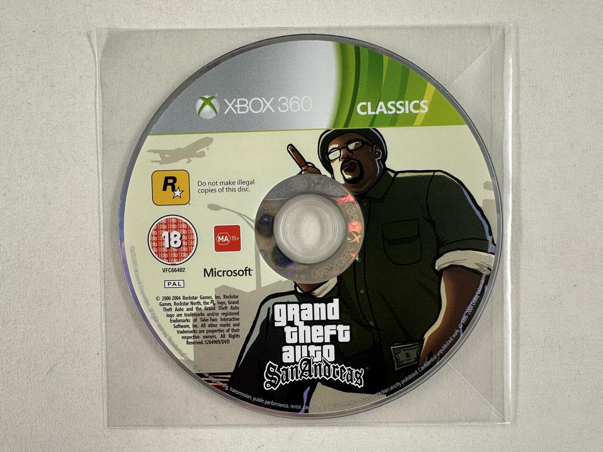 GTA Grand Theft Auto San Andreas (losse disc) Xbox 360 Classics - Retro ...